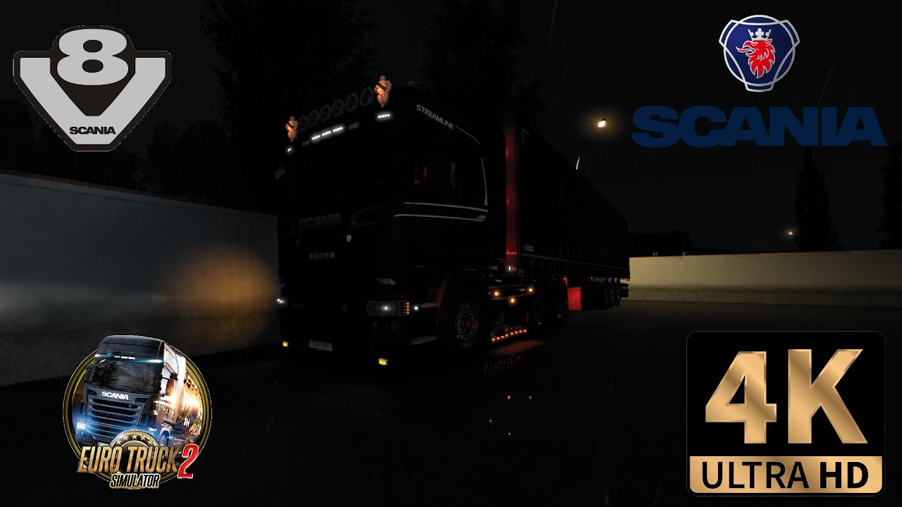 ETS2 4K | SCANIA R520 V8 Streamline Kögel Trailer DC16 V8 Sound Mod ...