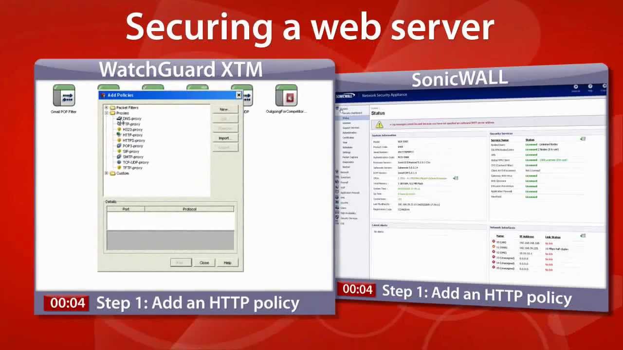 WatchGuard XTM vs. SonicWall: Securing a web server - YouTube