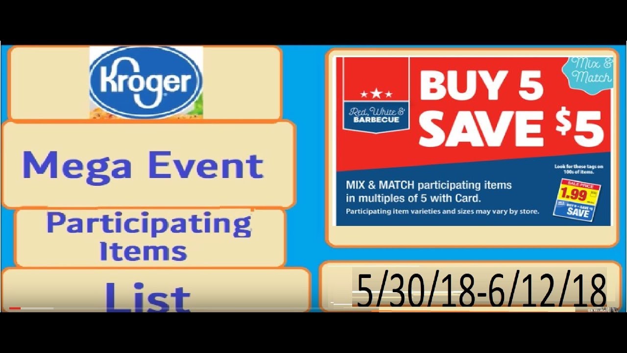 Kroger Mega Event Participating Items List- 5/30/18-6/12/18- 100s of ...