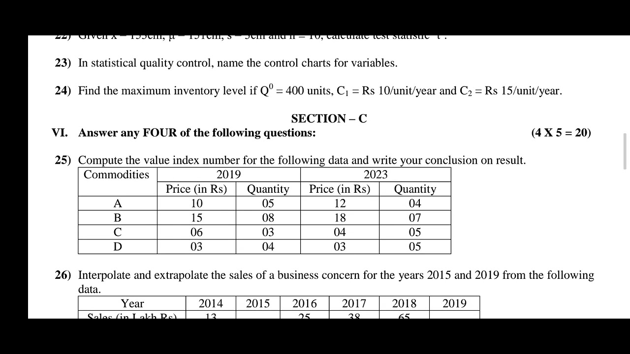2nd puc Statistics model question paper 2 2024-25 - YouTube