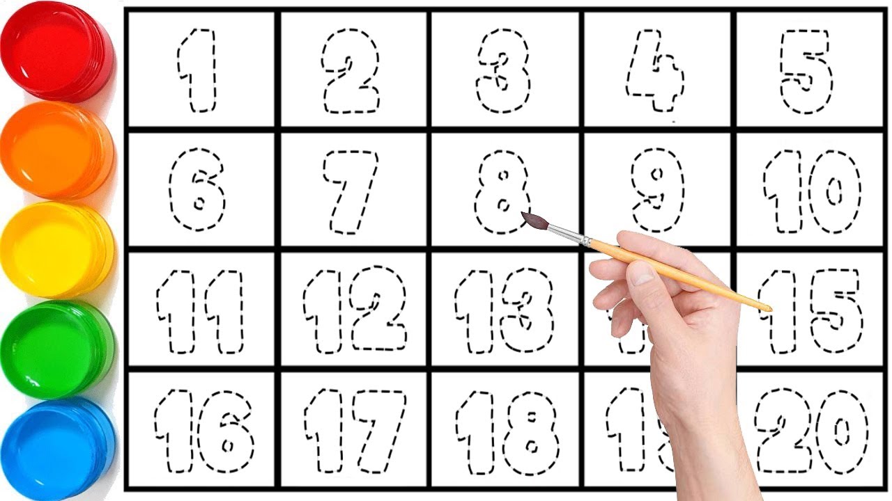 Coloring Page 🎨 Drawing, Painting and Coloring Numbers for Kids! ️123 ...