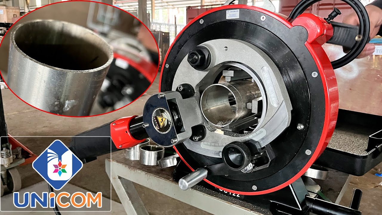 Cắt ống inox vi sinh, ống inox bán dẫn nhanh không ba via bằng máy cắt ...