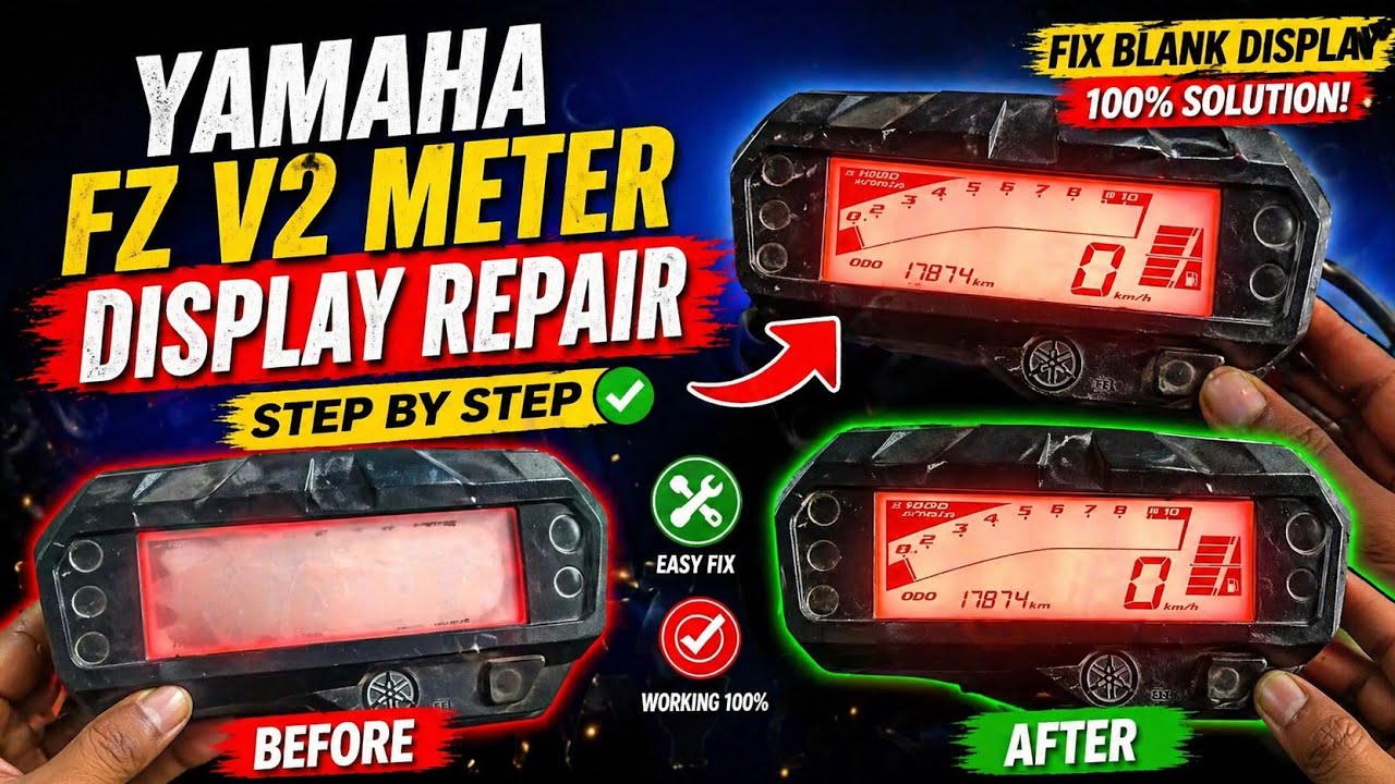Yamaha FZ V2 Meter Fade Display Repair | FZ V2 Digital Meter Problem ...