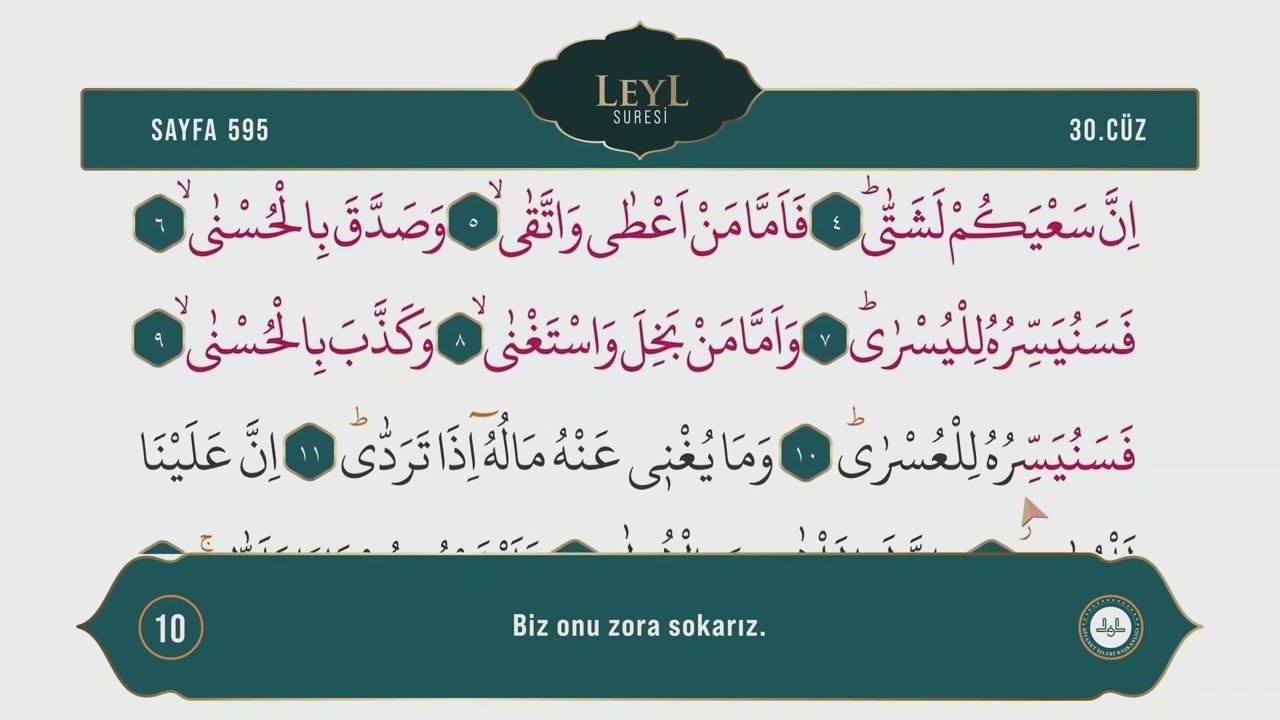 Leyl Suresi (92.sure) | Nasihatler