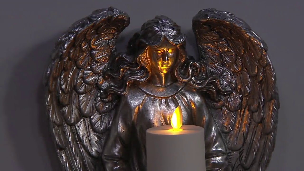Luminara Angel Wall Sconce with Mini Votive and Remote on QVC - YouTube
