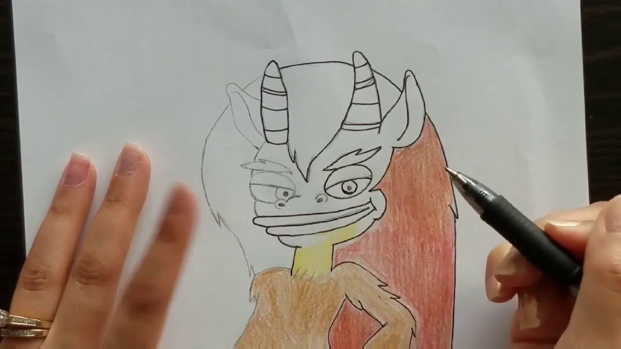 Drawing of Connie Character from 'Big Mouth' on Netflix - YouTube
