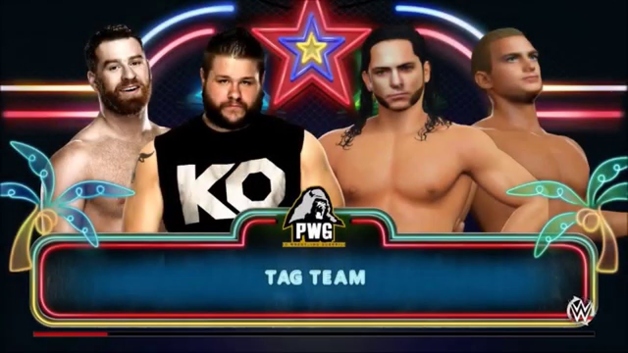 WWE 2K16 - Kevin Owens & Sami Zayn Vs The Young Bucks - PWG Arena - YouTube