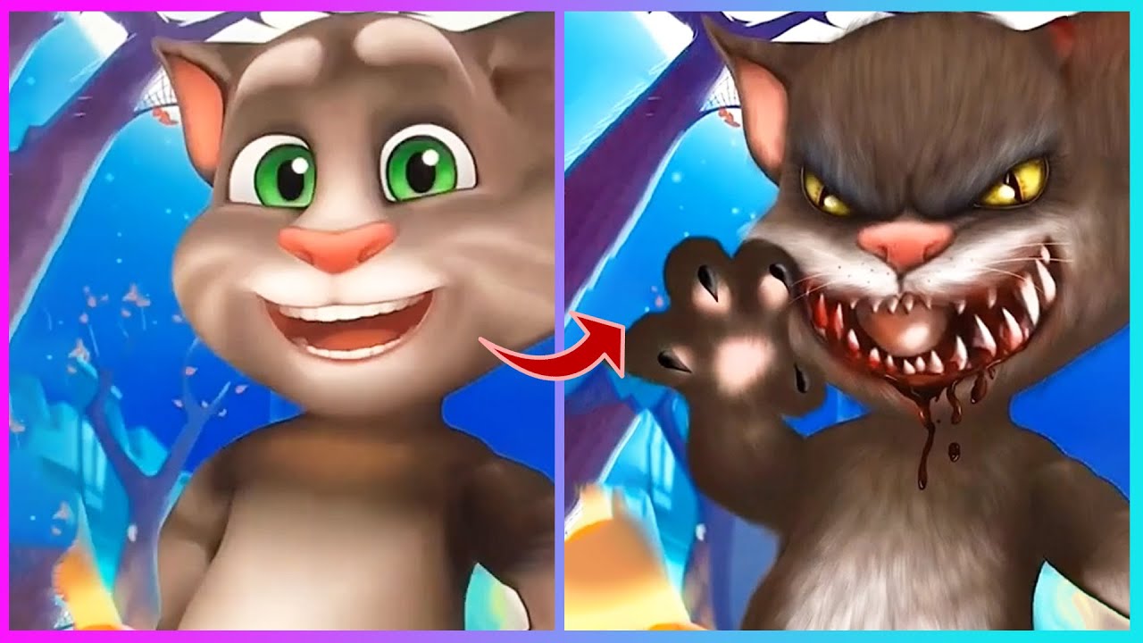 TOM Cat Transforms Into Horror Style -TOM Cat Transformation - YouTube