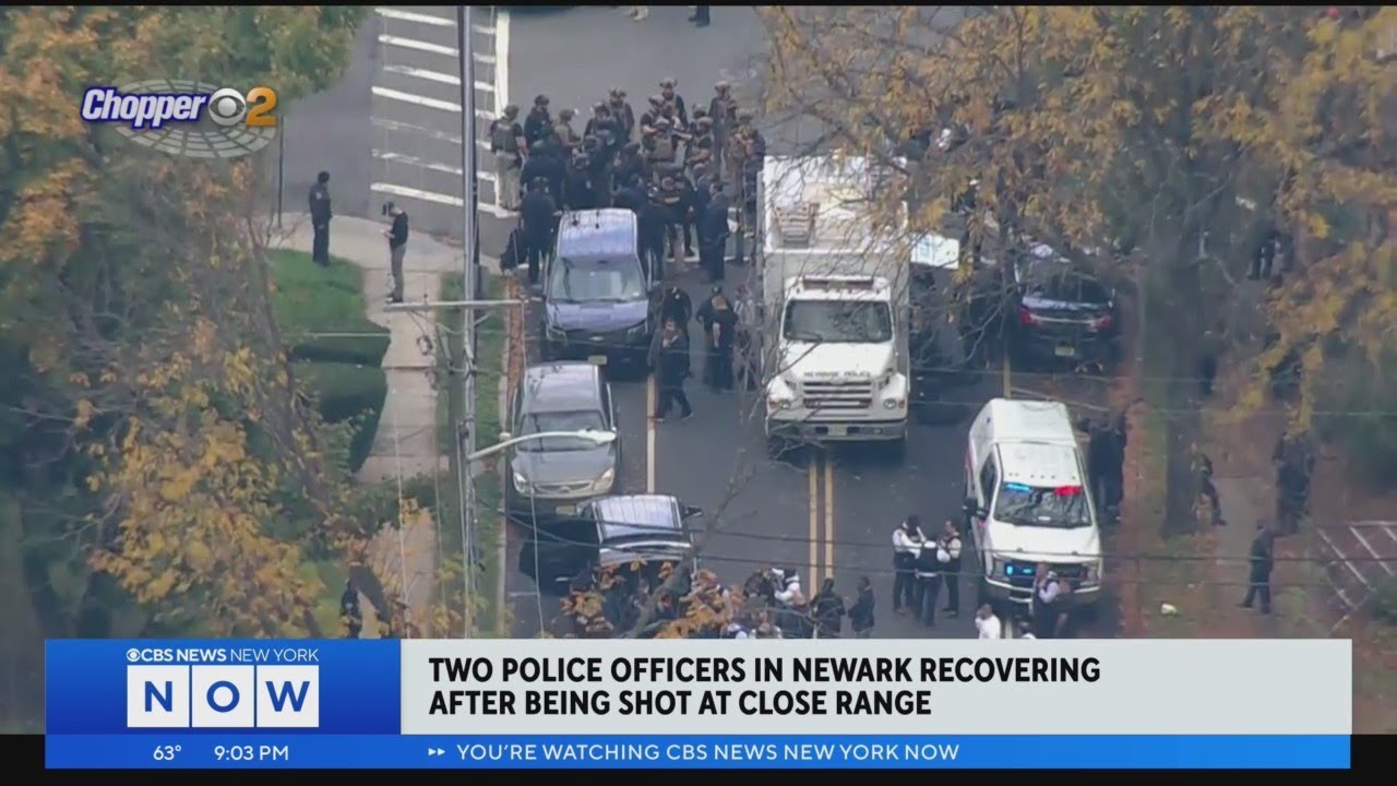 Search continues for gunman in shooting of 2 Newark officers - YouTube