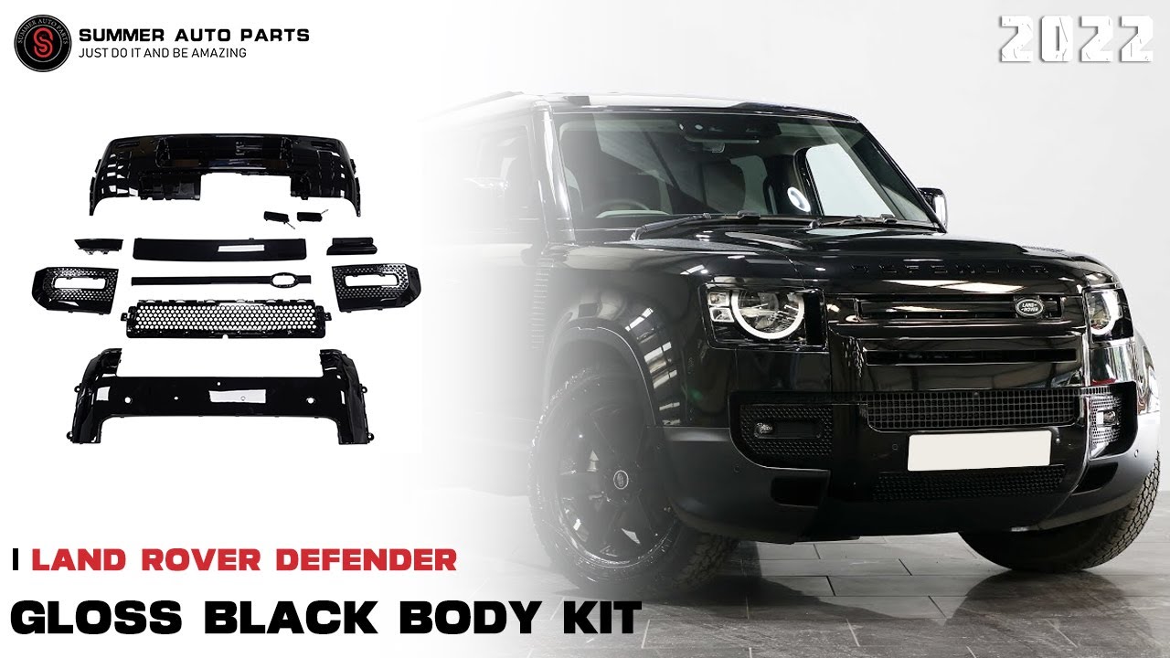 New design gloss black body kit for LandRover Defender 90/110 - YouTube