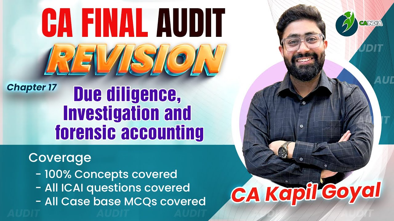 Lec 16 CA Final Audit Due Diligence Investigation Forensic Accounting ...