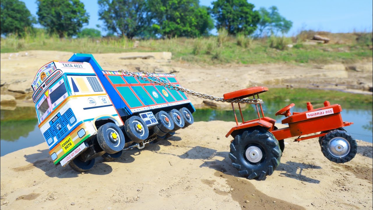 TATA Dumper Tata Tipper Accident Pulling Out Swaraj Tractor Hydra Crane ...