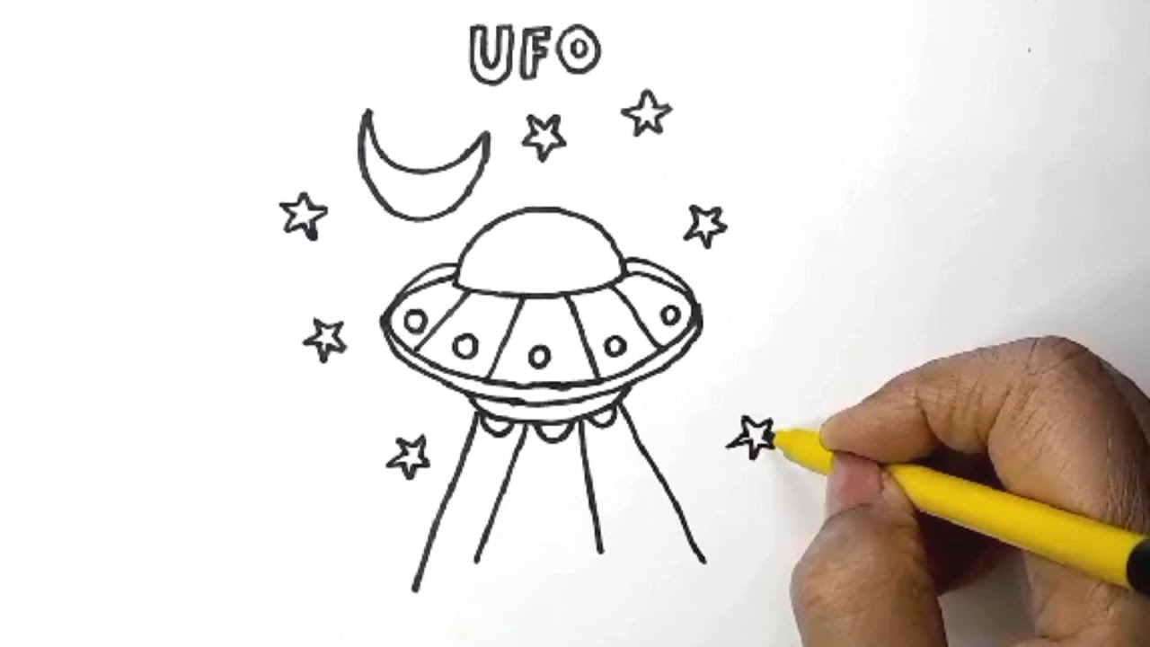 How To Draw A Cool Alien UFO - YouTube