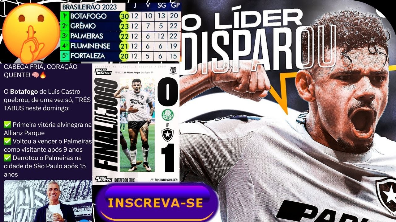 BOTAFOGO CALA A BOCA DOS ANTIS, QUEBRA TABU E DISPARA NA LIDERANÇA DO ...