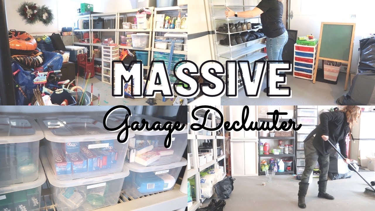 MAJOR GARAGE DECLUTTER AND ORGANIZE// SPRING CLEANING 2021 - YouTube