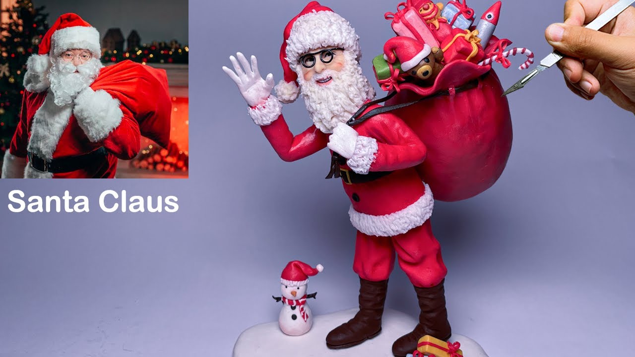 Sculpting Santa Claus for Christmas! | Handmade Polymer Clay Sculpture ...