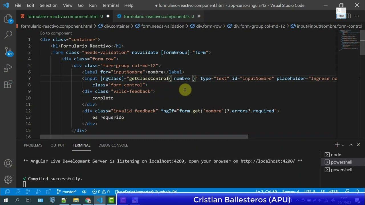 Formulario Reactivo En Angular 12 Validar Un Formulario Reactive Usando Los Validators Parte 23 9252