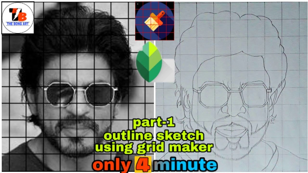 Shahrukh khan outline drawing easy step by step - YouTube