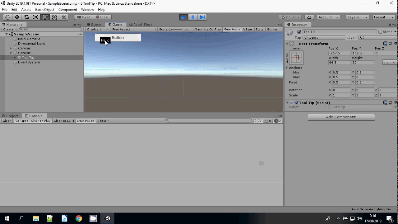 Unity Sample & Code: 6 Tooltip - YouTube