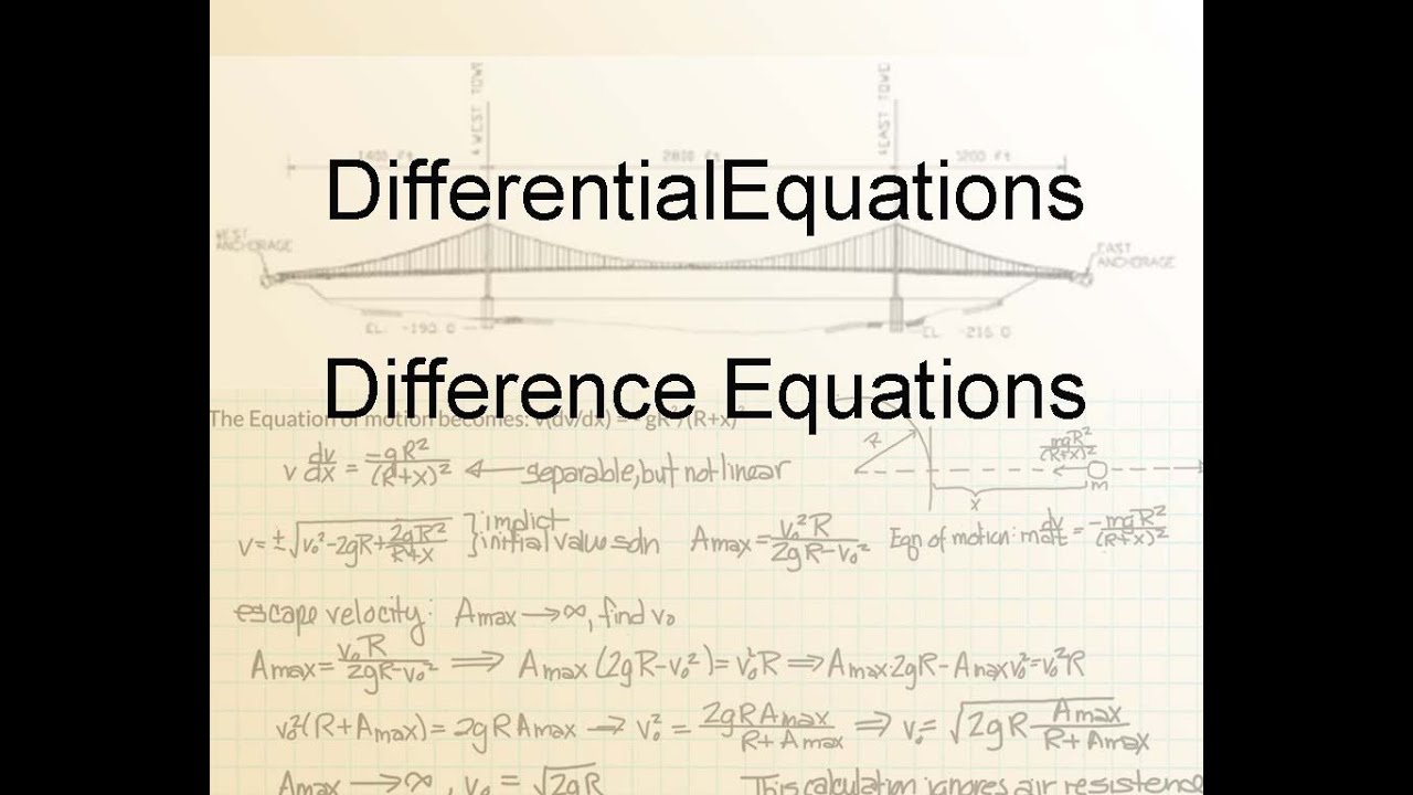 Differential Equations Chapter 29 Difference Equations Youtube 5181