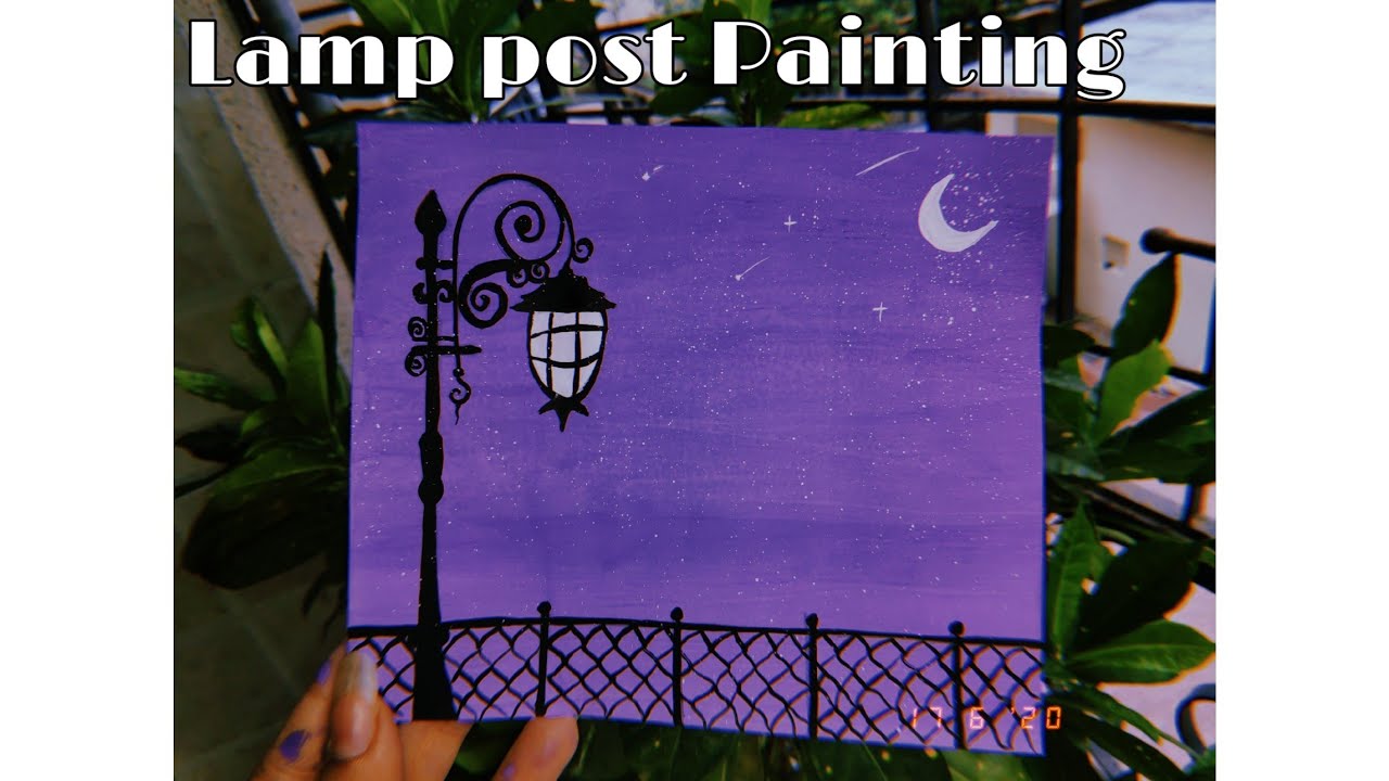 Lamp Post Painting for beginners |#1 Easy poster colour painting # ...