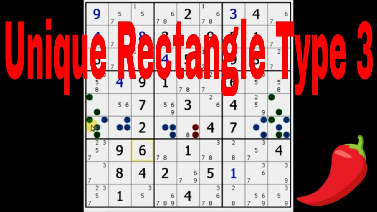 تعليم لعبة السودوكو Unique Rectangle Type 3 - YouTube