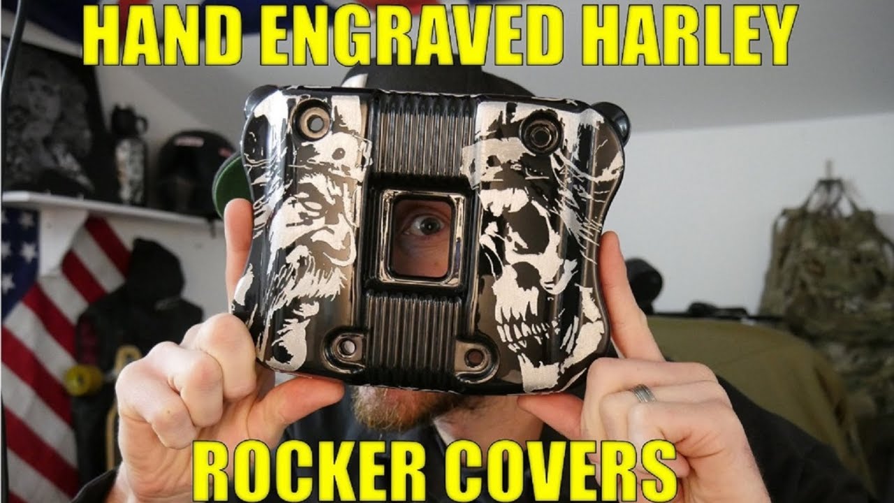 Hand engraved Harley Davidson rocker covers - YouTube