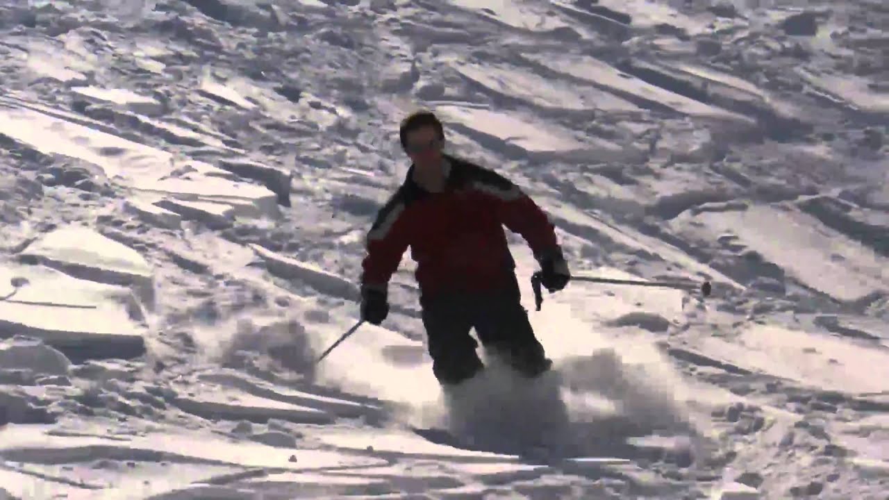 Hands gingerly skiing some pow - YouTube