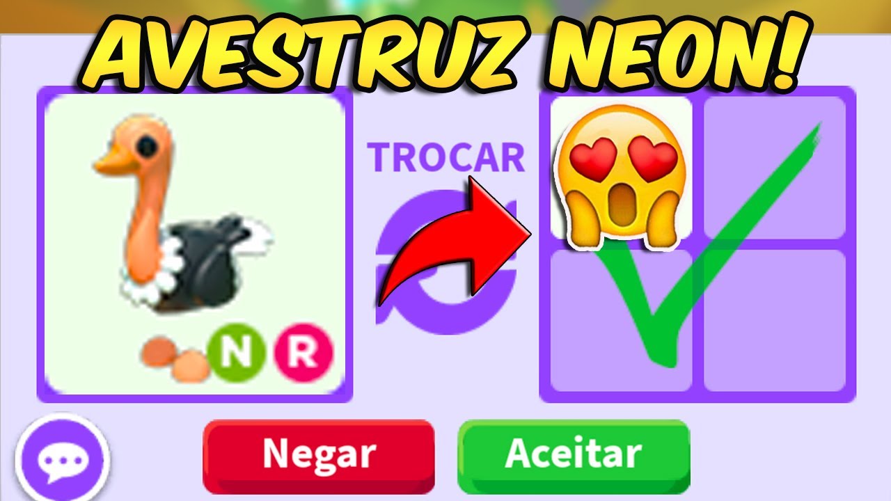 TROCANDO AVESTRUZ NEON (Neon Ostrich) *Novos Pets Safari* Adopt Me ...
