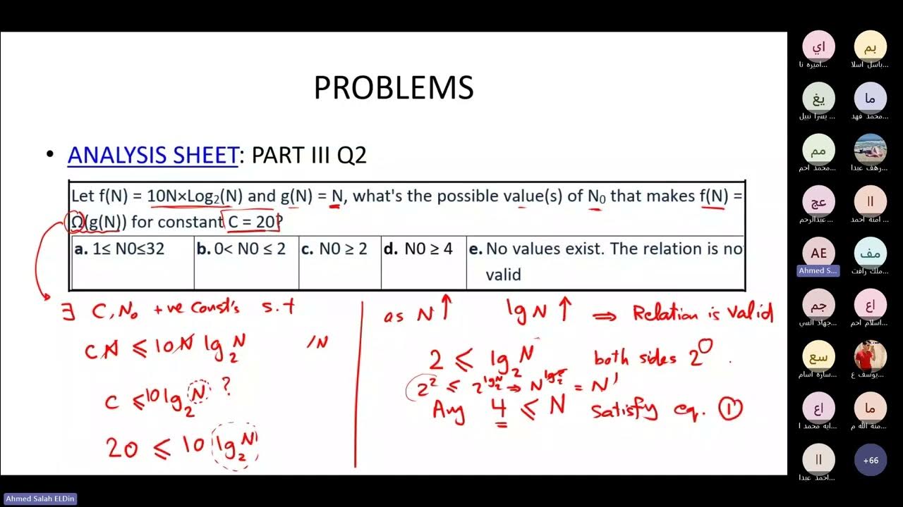 ALG: PS02 - Analysis II | Asymptotic Notations + Master Method - YouTube