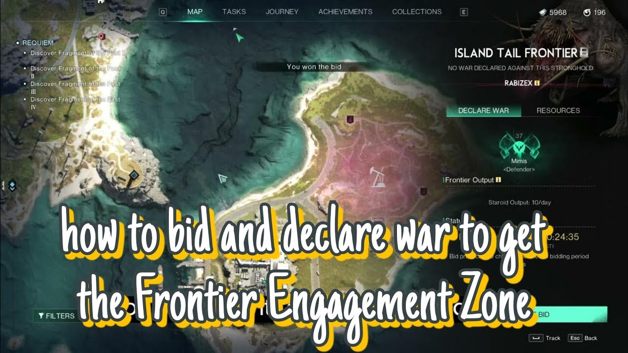 how to bid and declare war to get the Frontier Engagement Zone | Once ...