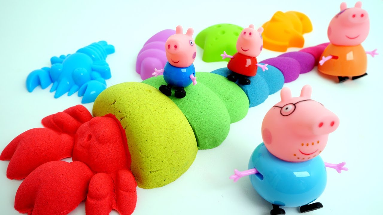 Kinetic Sand diy How to make Hermit crab with the Peppa Pig Johny Johny ...