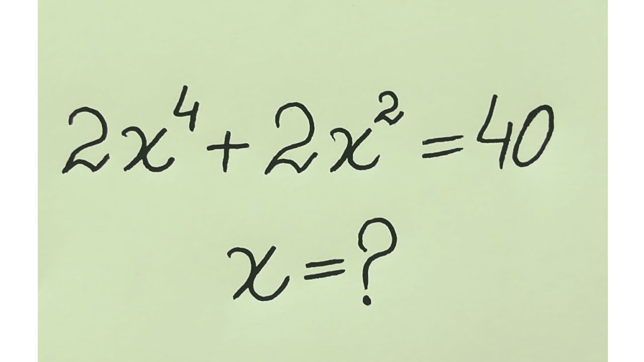 Olympiad Mathematics Solution Of Biquadratic Equation L X YouTube