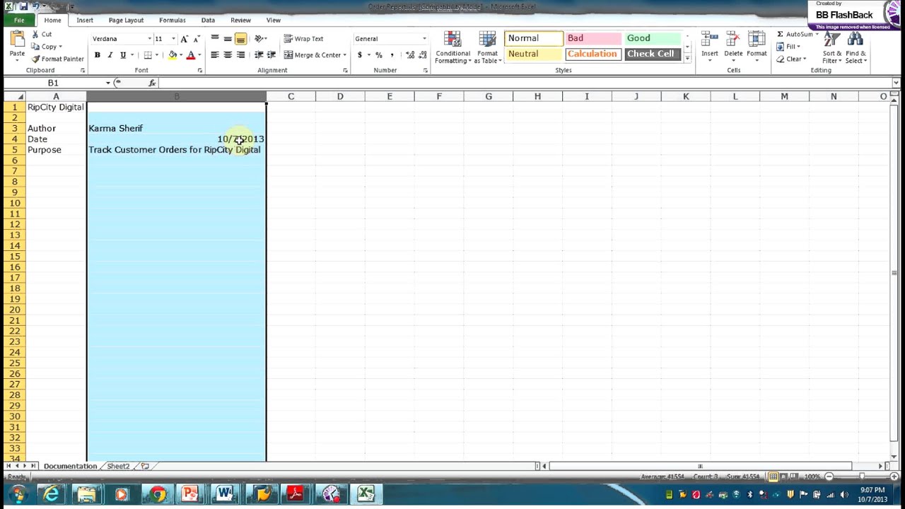 MIS 204 Excel Lab 1 - YouTube