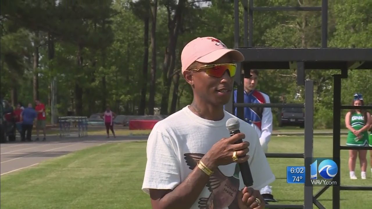 Pharrell, Pusha T and Teddy Riley attend Princess Anne High event for ...