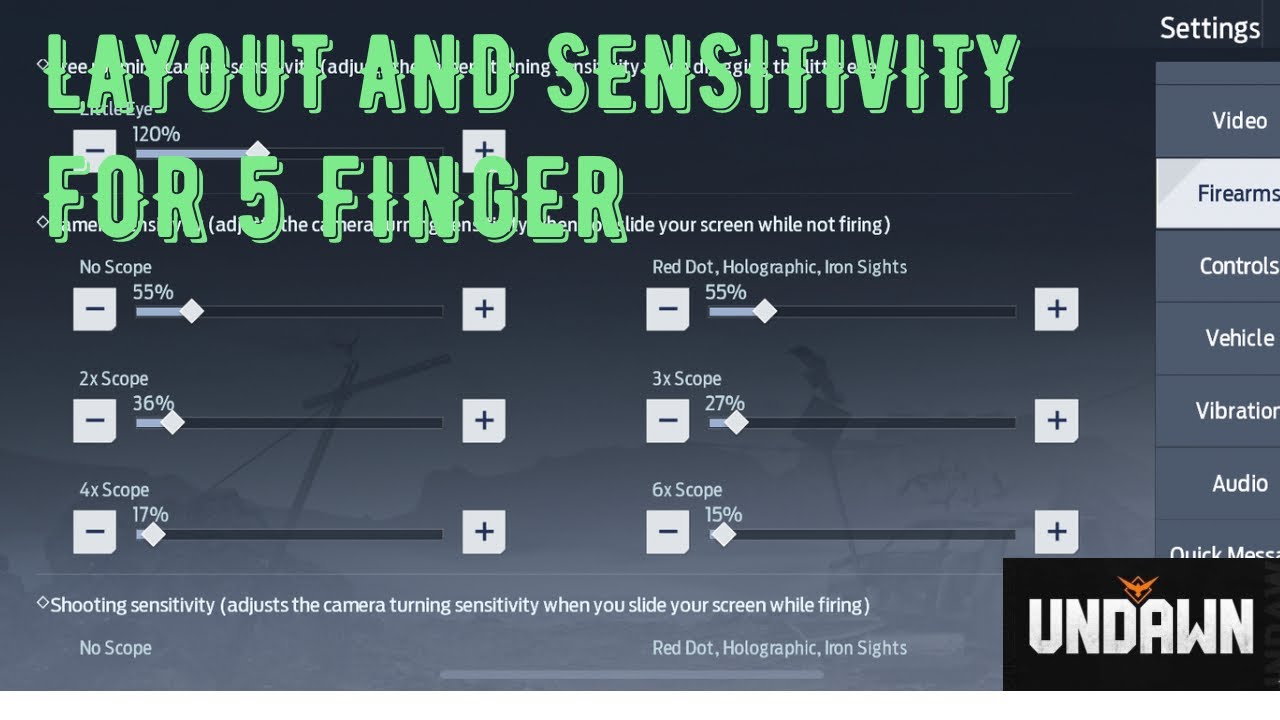 LAYOUT AND SENSITIVITY 5 FINGER | GARENA UNDAWN MOBILE - YouTube