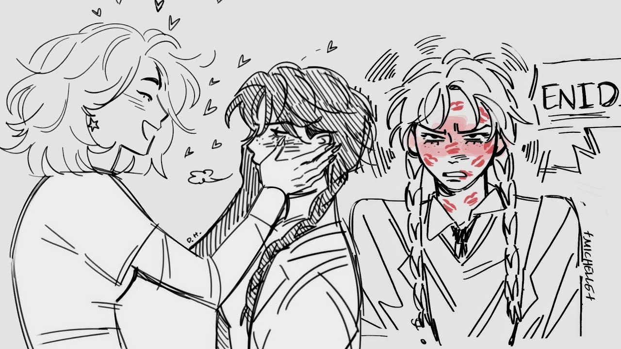 Forced Kiss 😏┃Wednesday x Enid (Wenclair)┃Wednesday Comic Dub - YouTube