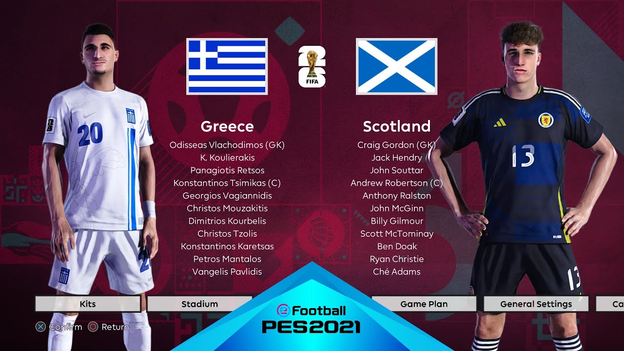 PES 21 - Greece vs Scotland - FIFA World Cup Qualifiers 25/26 Match ...