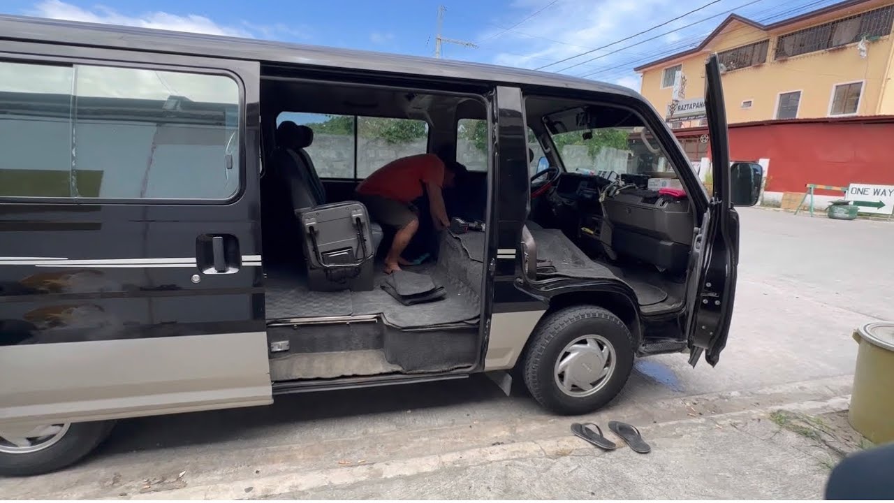 Nissan Urvan escapade floor matting installation - YouTube