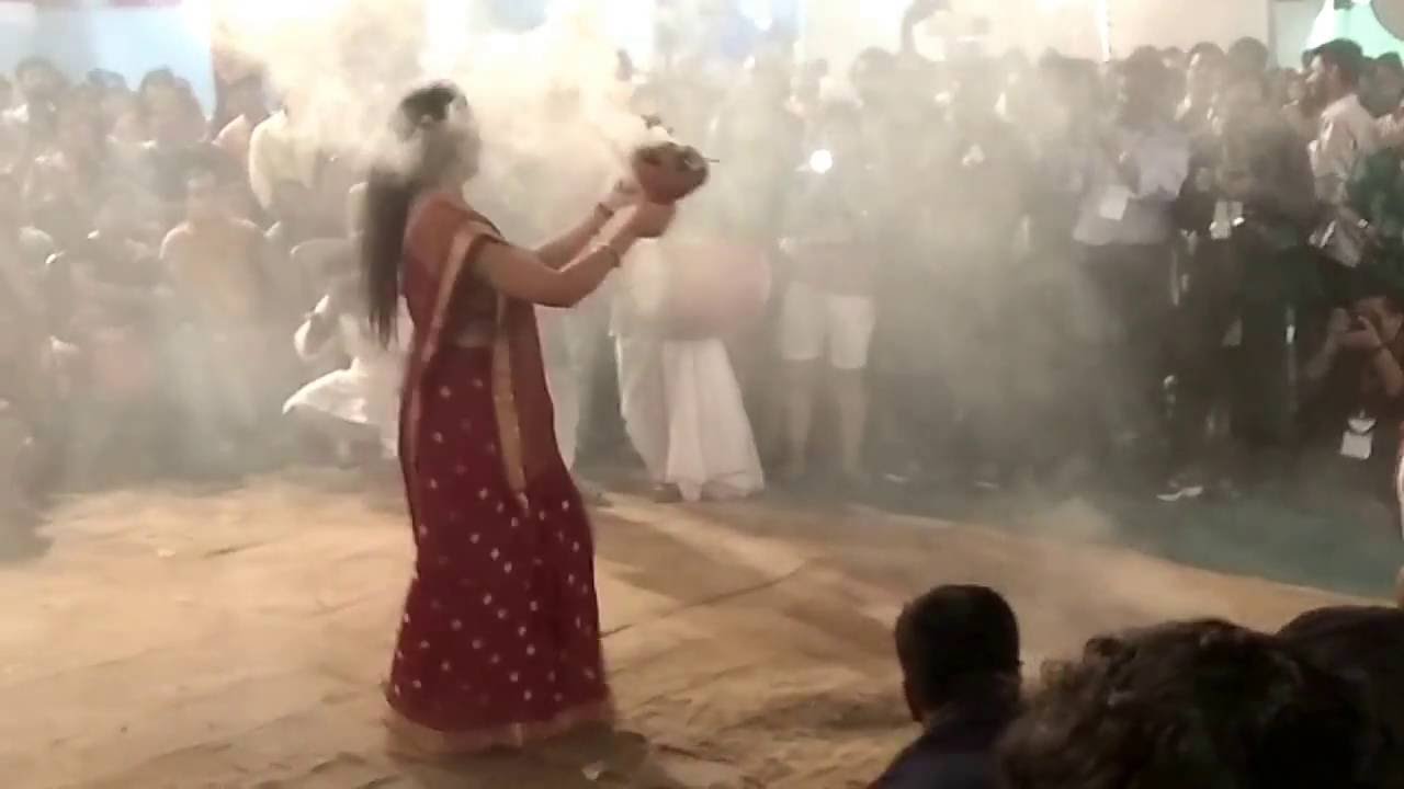 Dhunuchi naach winner with 3 dhunuchi in durga puja at Powai Bengali ...