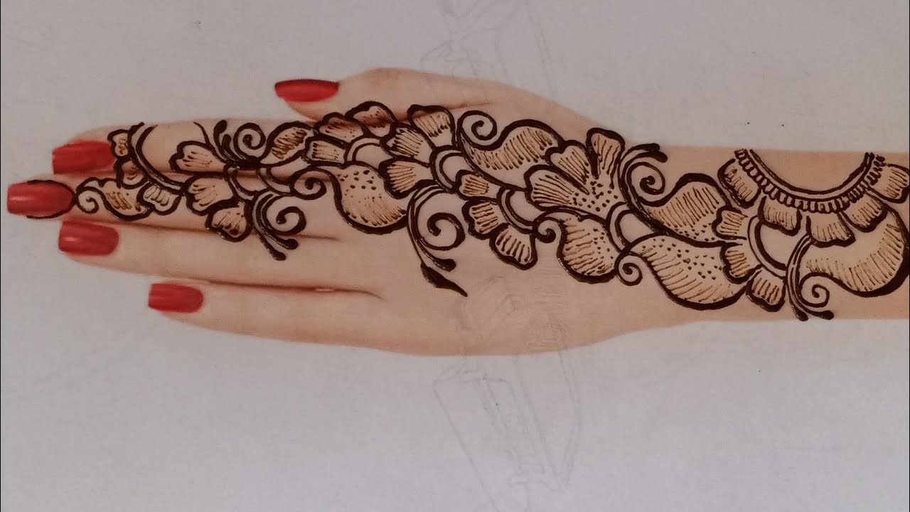 New Simple Arabic mehndi design for back hand || Easy Beautiful mahadi ...
