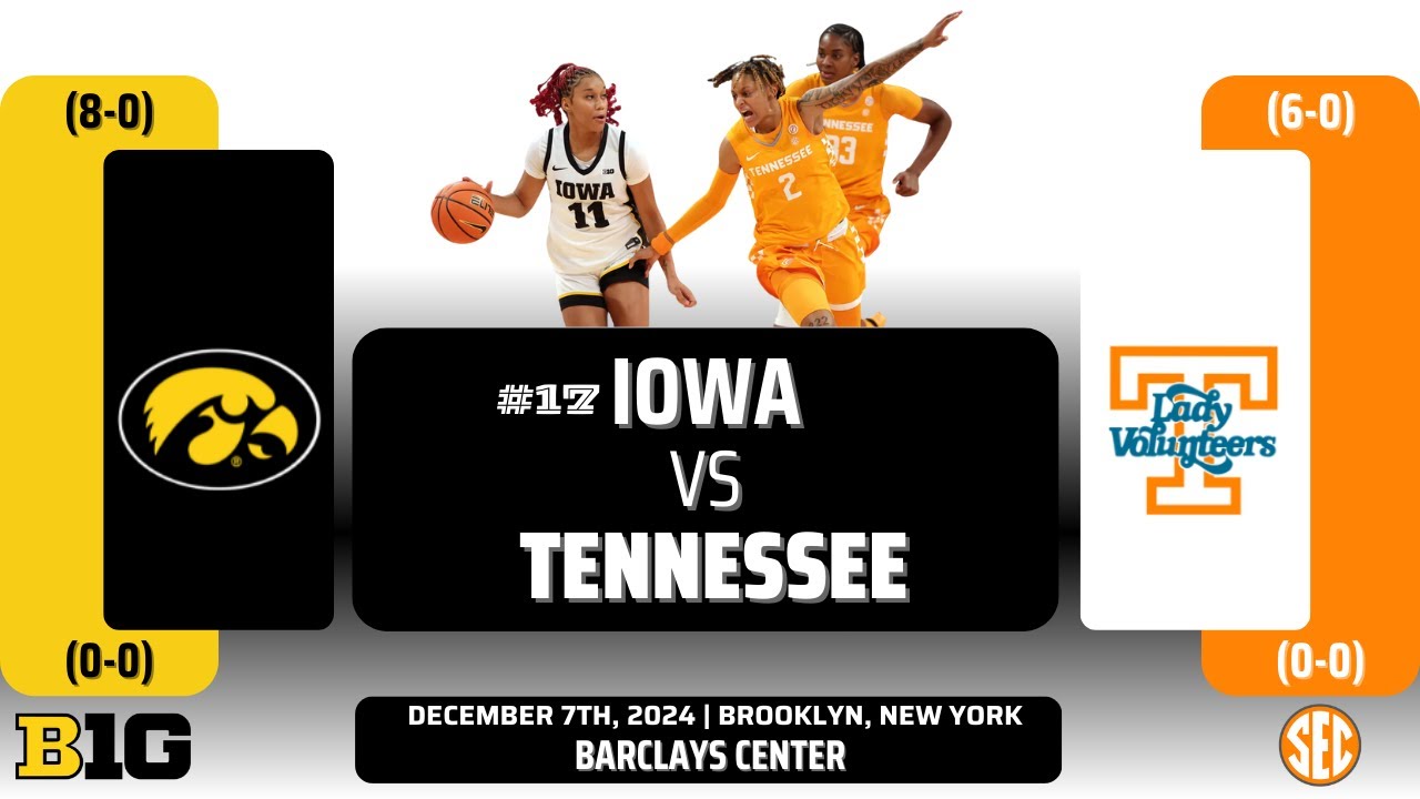 No. 17 Iowa vs Tennessee | 2024 Shark Beauty Women's Champions Classic ...