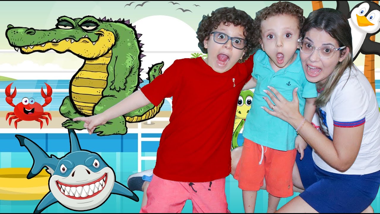 Caio, Cadu e os animais na Piscina. - YouTube