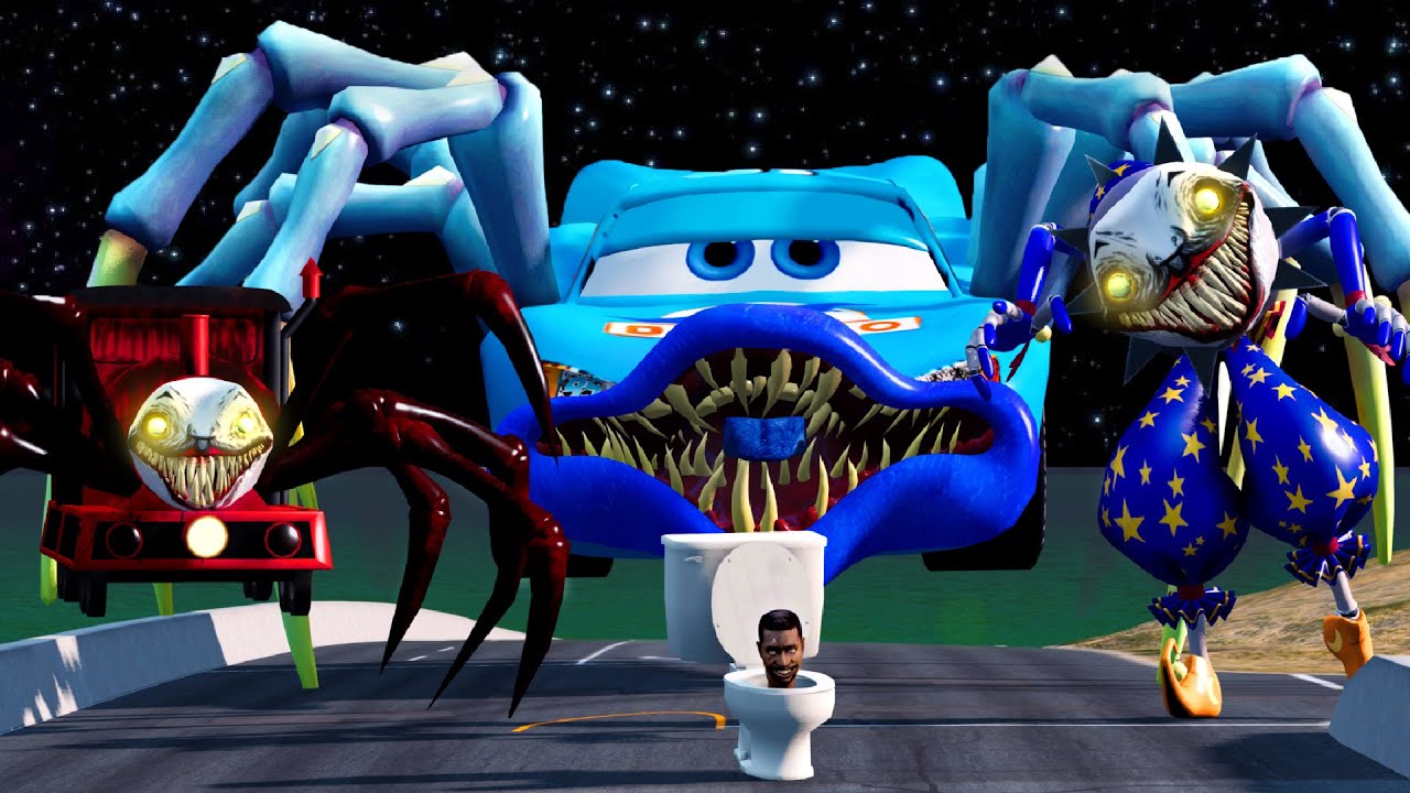 Epic battle between Lightning McQueen Eater & Car Eater | Momo Eater VS ...