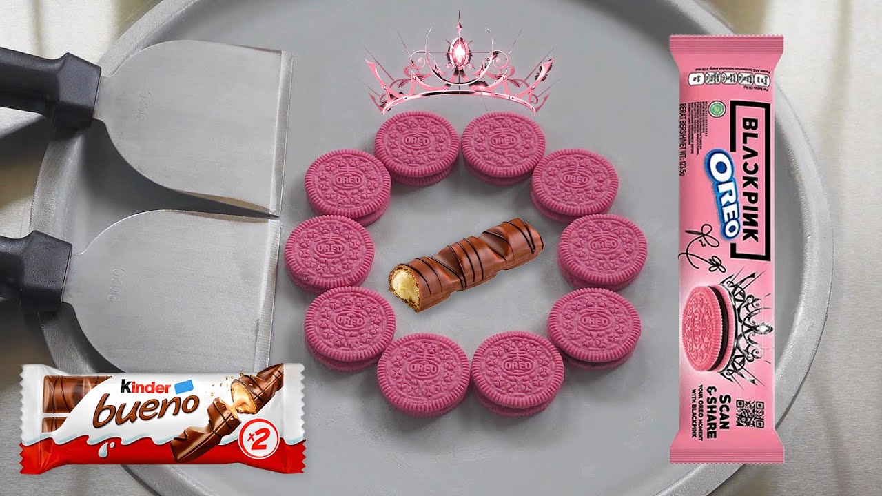 BLACKPINK OREO + KINDER BUENO ICE CREAM ROLLS | #blackpink | So Tasty ...