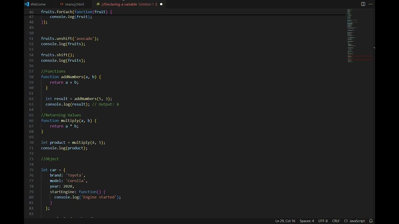 Basic concepts of java script - YouTube