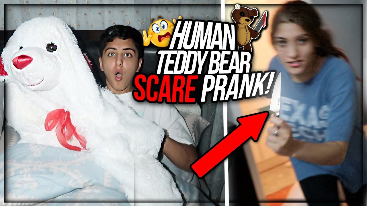 MOVING TEDDY BEAR PRANK ON MY SISTER! 😳🔪(KNIFE PULLED) - YouTube