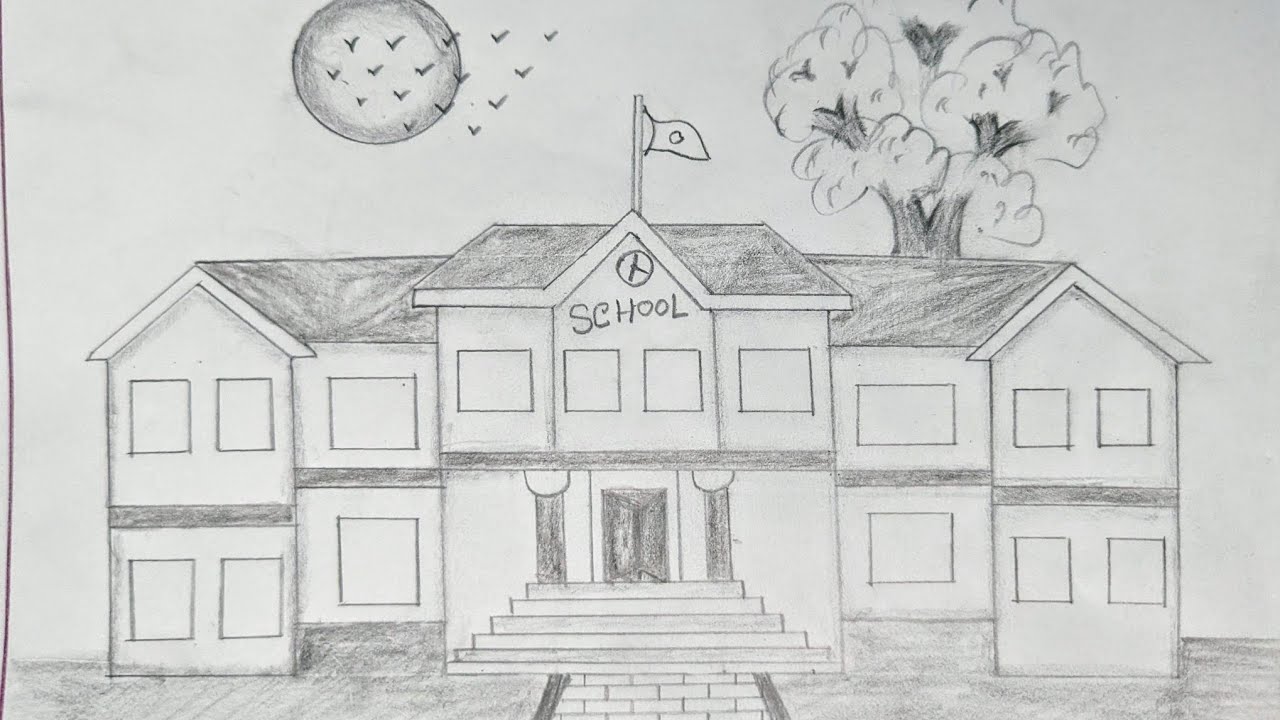 best pencil art of School #art #pencildrawing #pencilsketch - YouTube