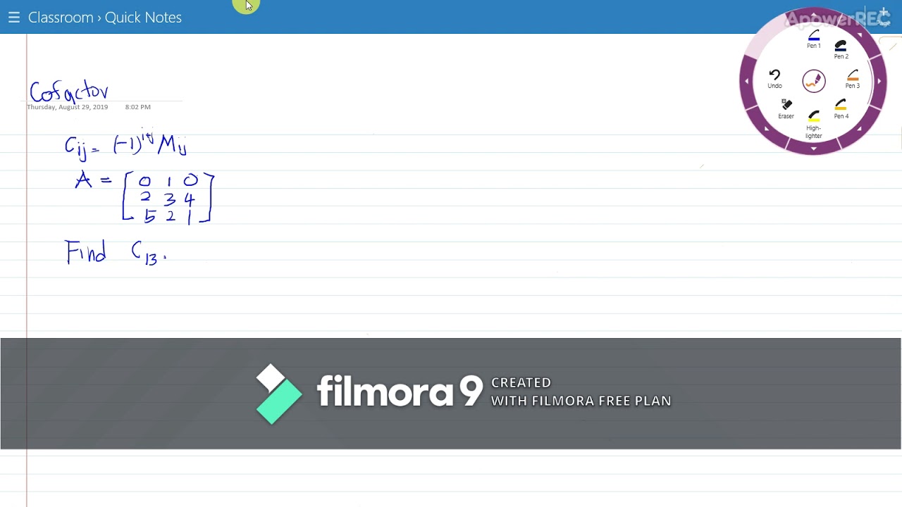 Cofactor of 3x3 Matrices Part 1(Cikgu Yeppi) - YouTube