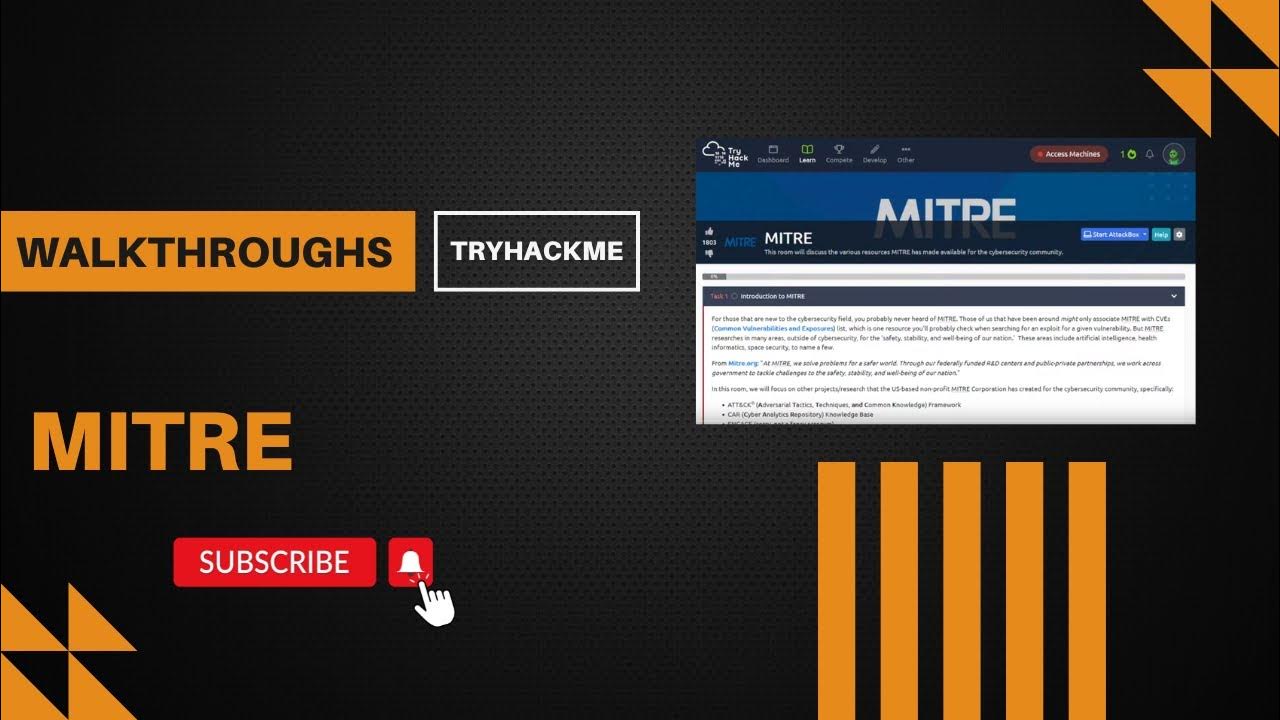 [Walkthroughs] TryHackMe room "MITRE" Writeup | "SOC Level 1" Learning Path - YouTube